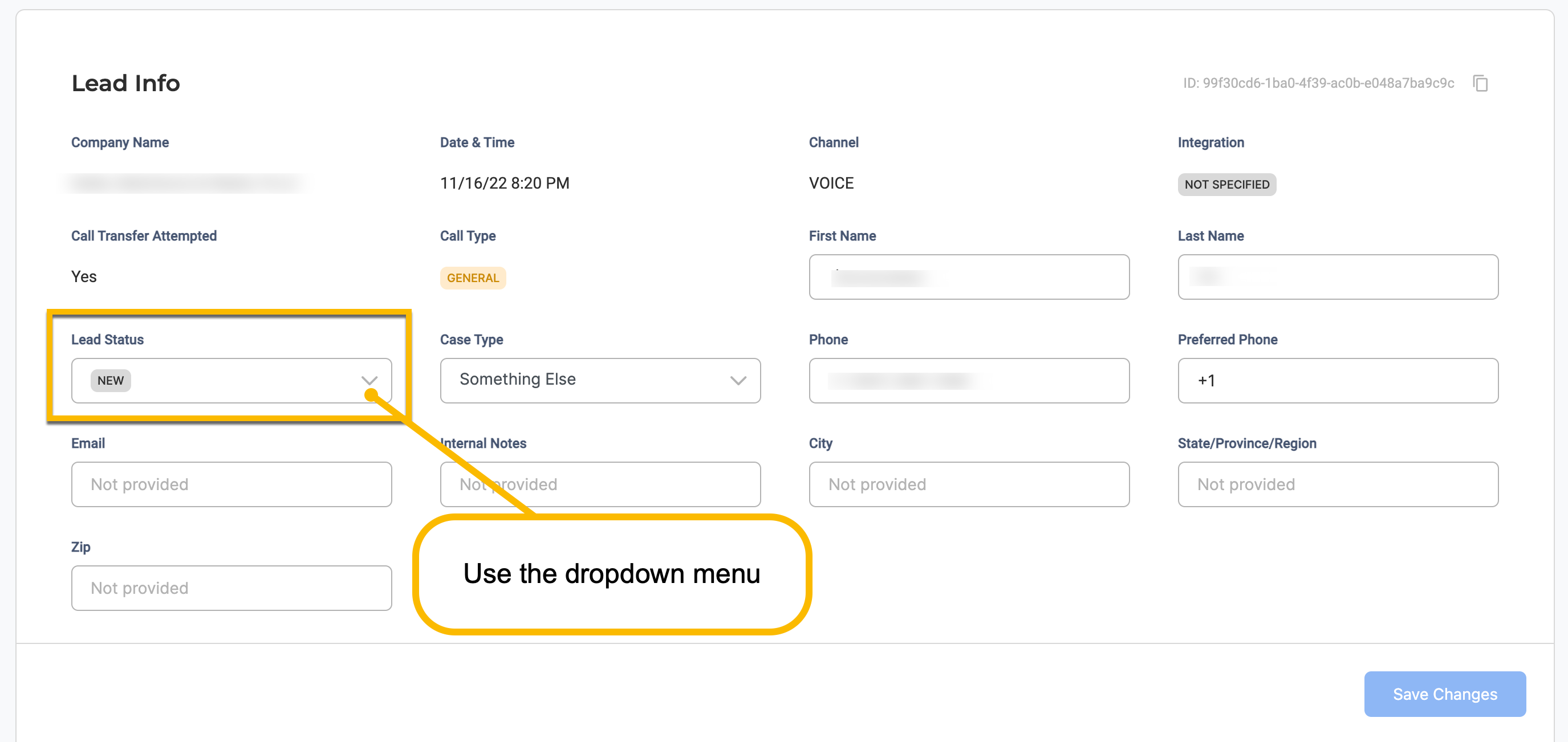 How To Change Lead Status – CaptureNow